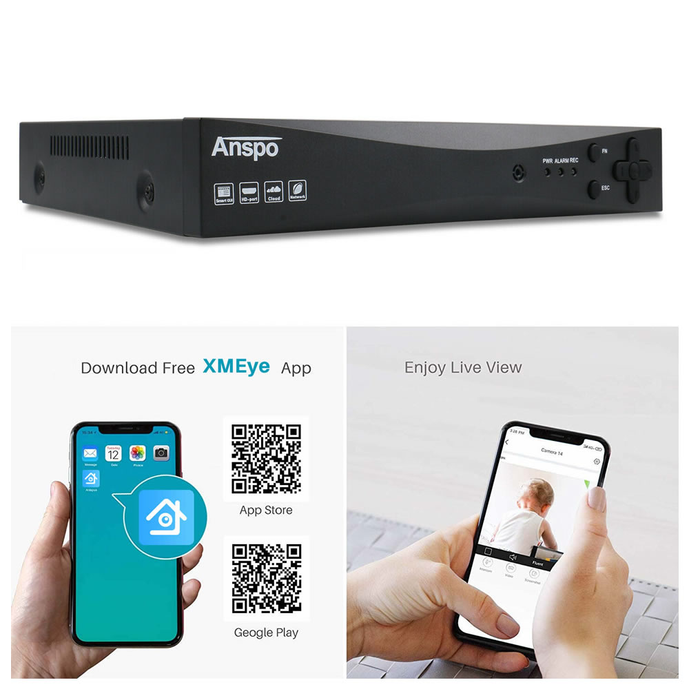 Anspo HD 1080P CCTV System 4 Channel 4 x Bullet Cameras Surveillance ...